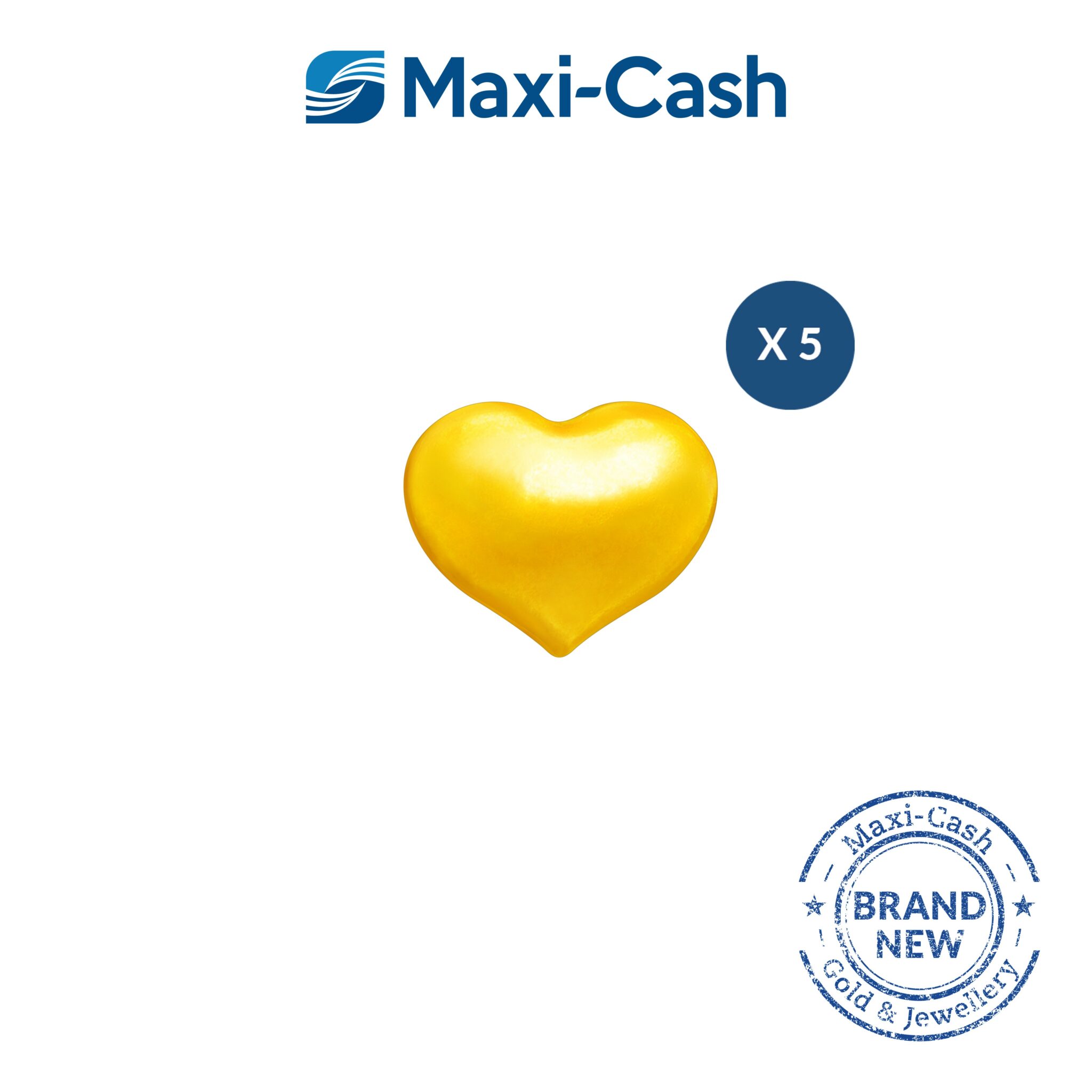 1gm Petite Heart (Gold Bean) in 999 Gold [Bundle of 5 - Bottle Included ...