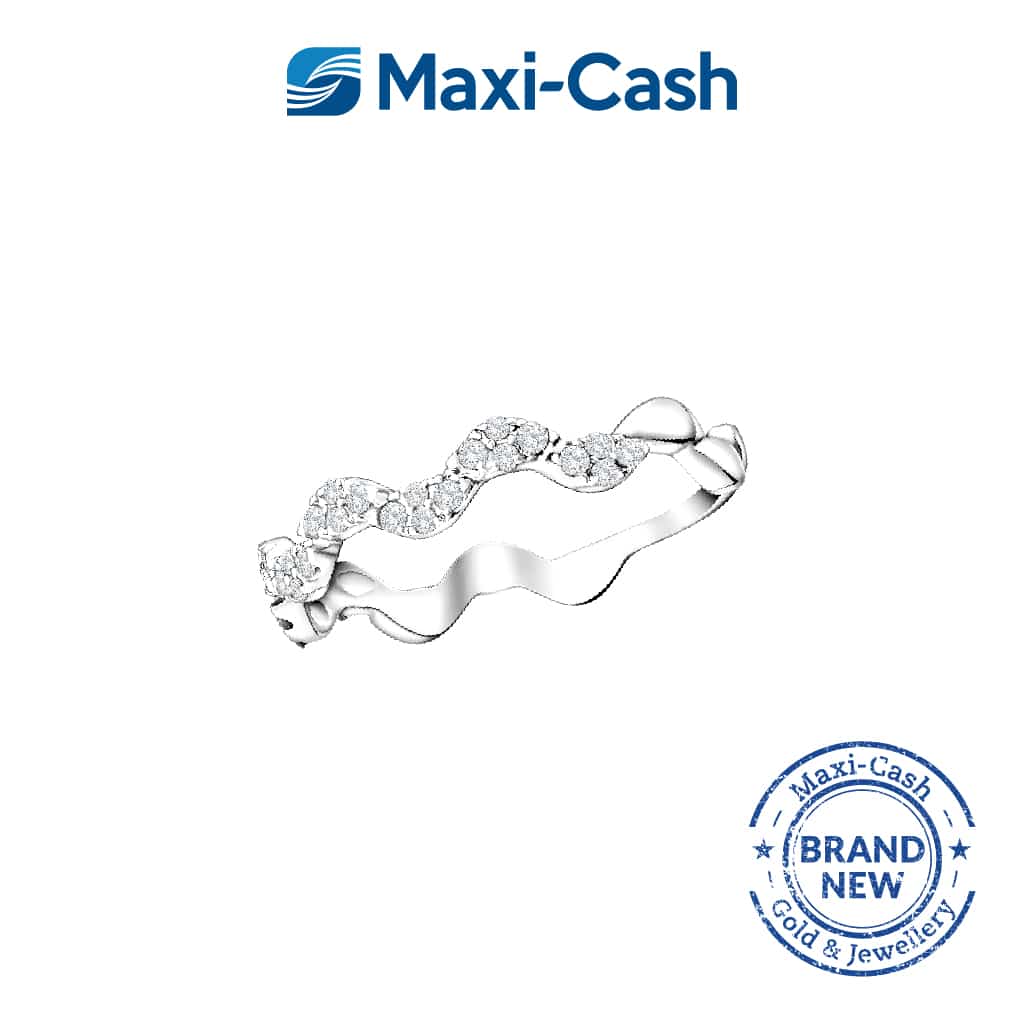 Diamond Wave Ring in 18k White Gold - Maxi-Cash