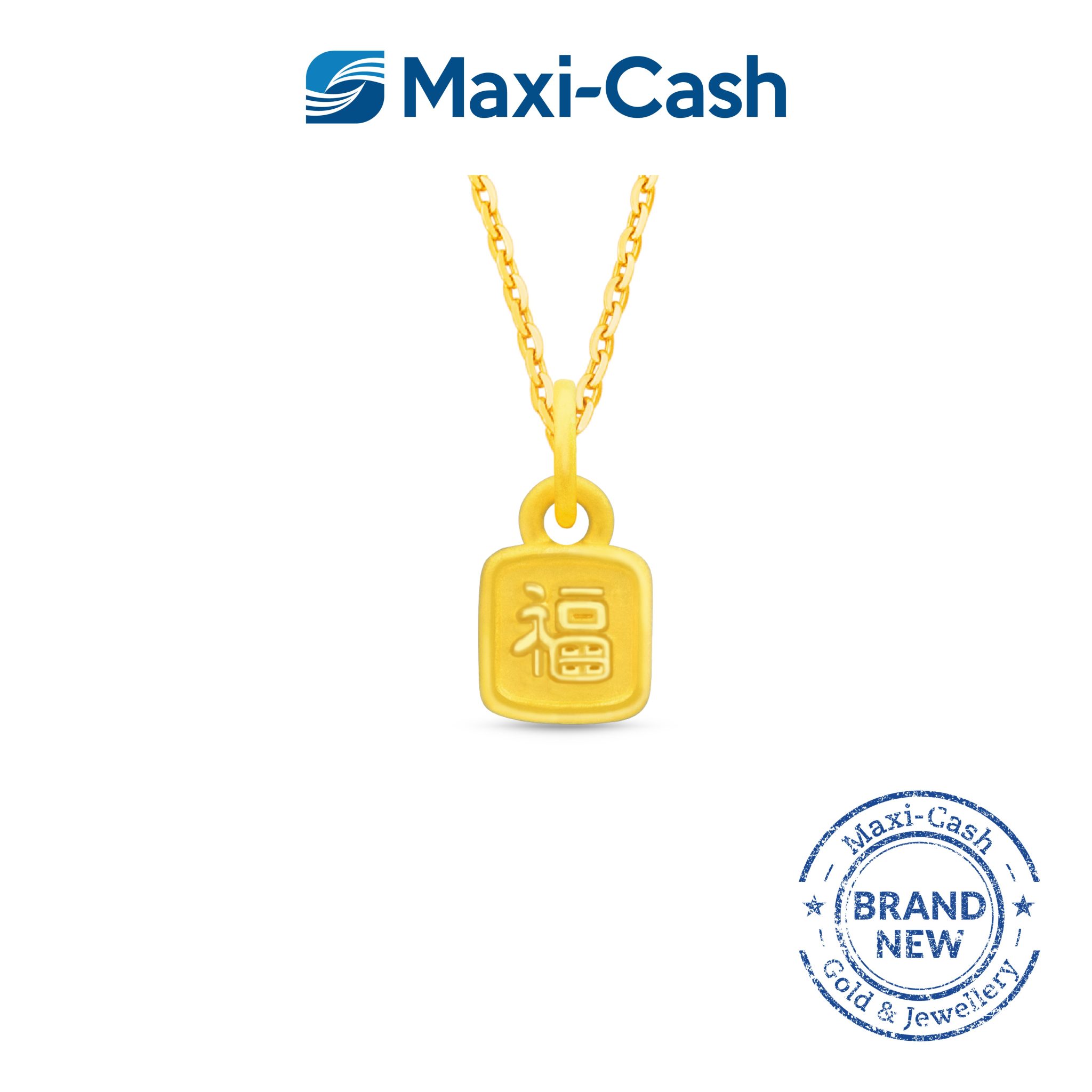 Prosperity Fu Pendant in 999 Gold - Maxi-Cash