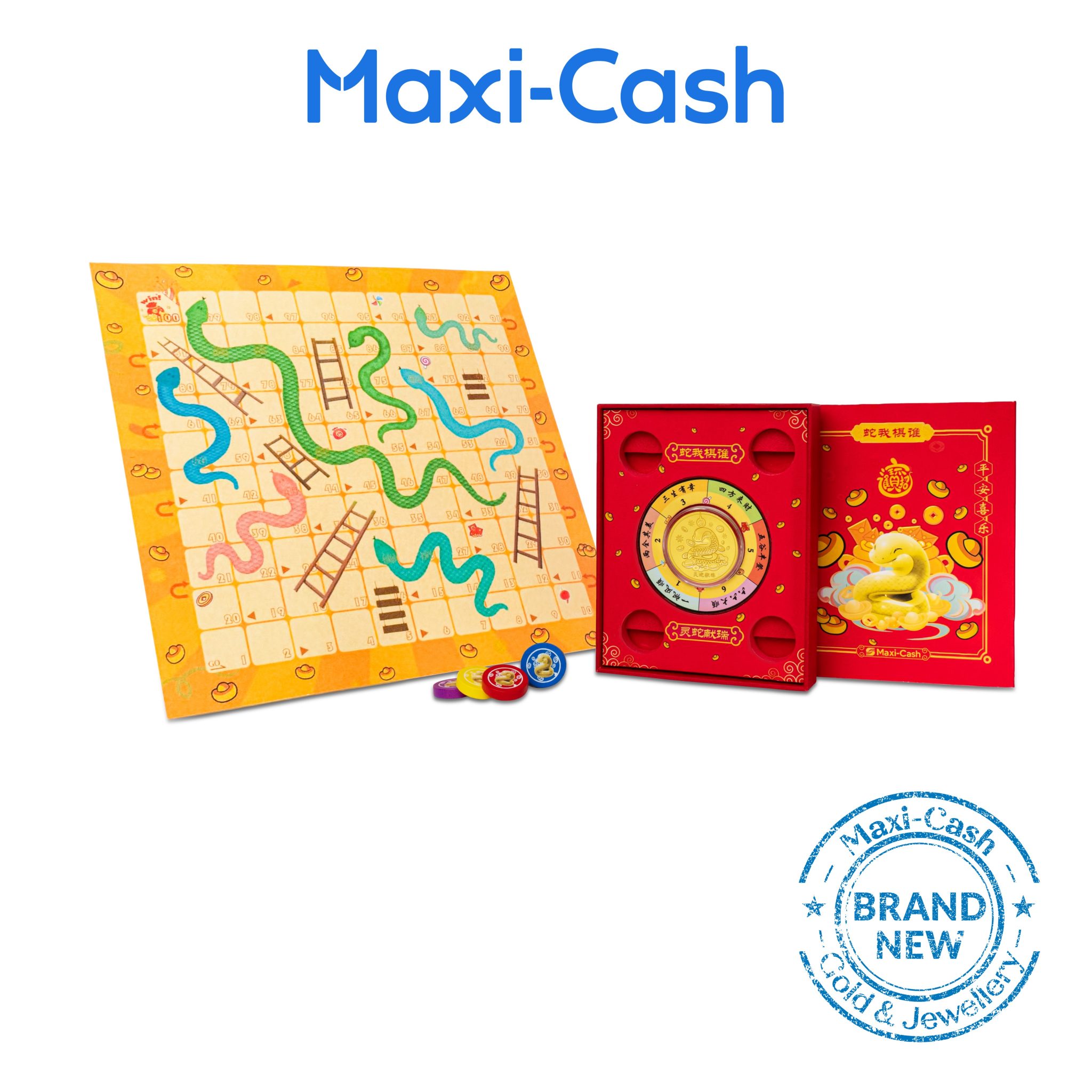 Snakes & Ladders 999 Pure Gold Coin Set in 999 Gold - Maxi-Cash