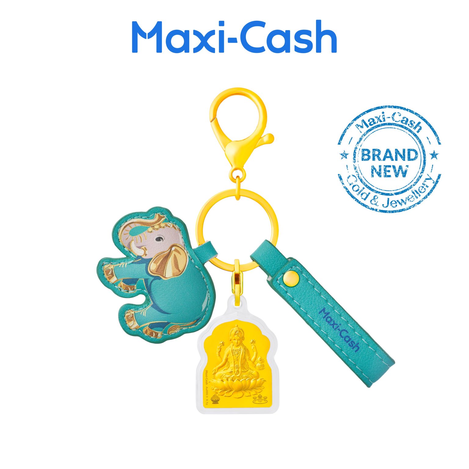 Lakshmi (Goddess of Wealth) Key Ring in 999 Gold - Maxi-Cash