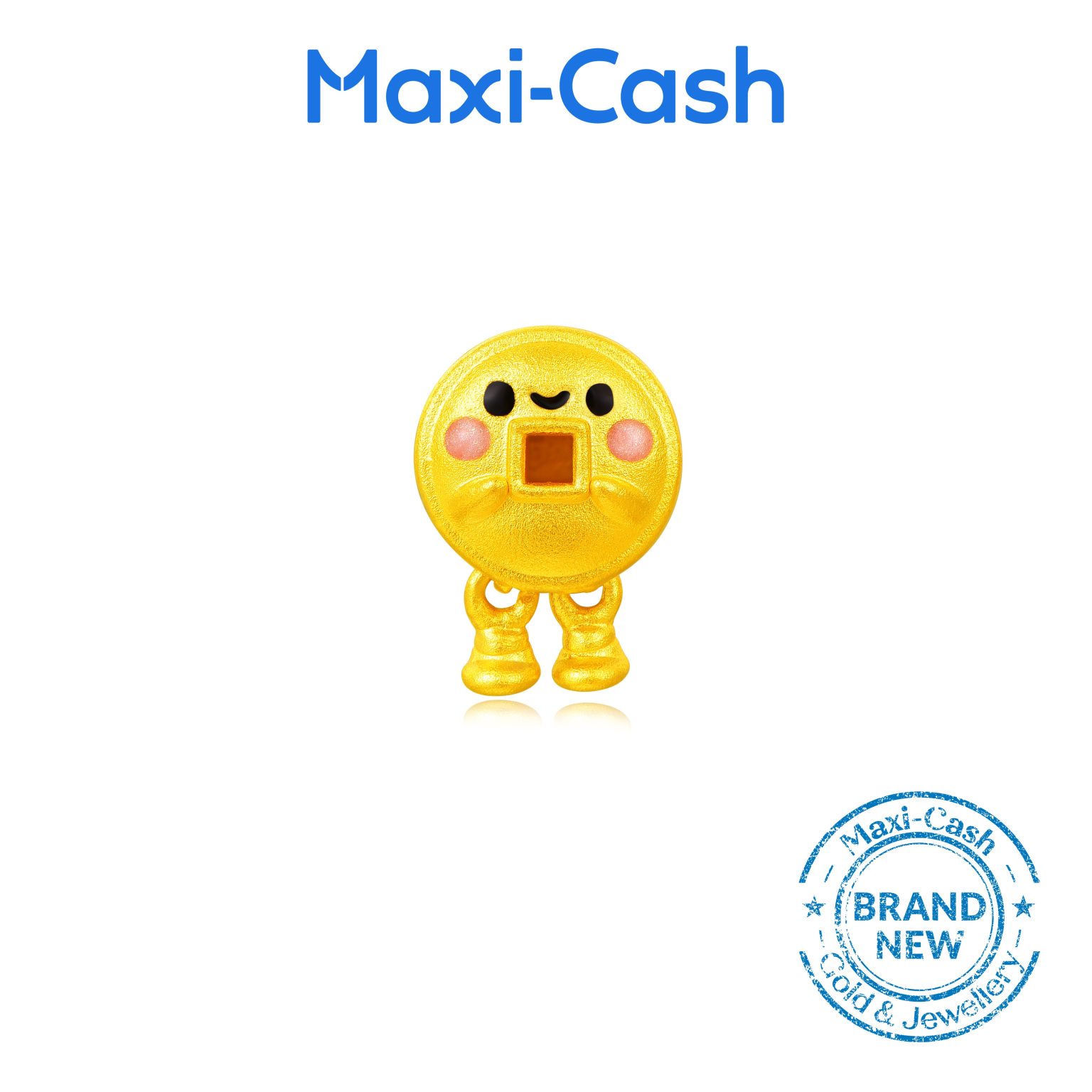 Smiley Coin Fantasi Charm in 999 Gold - Maxi-Cash